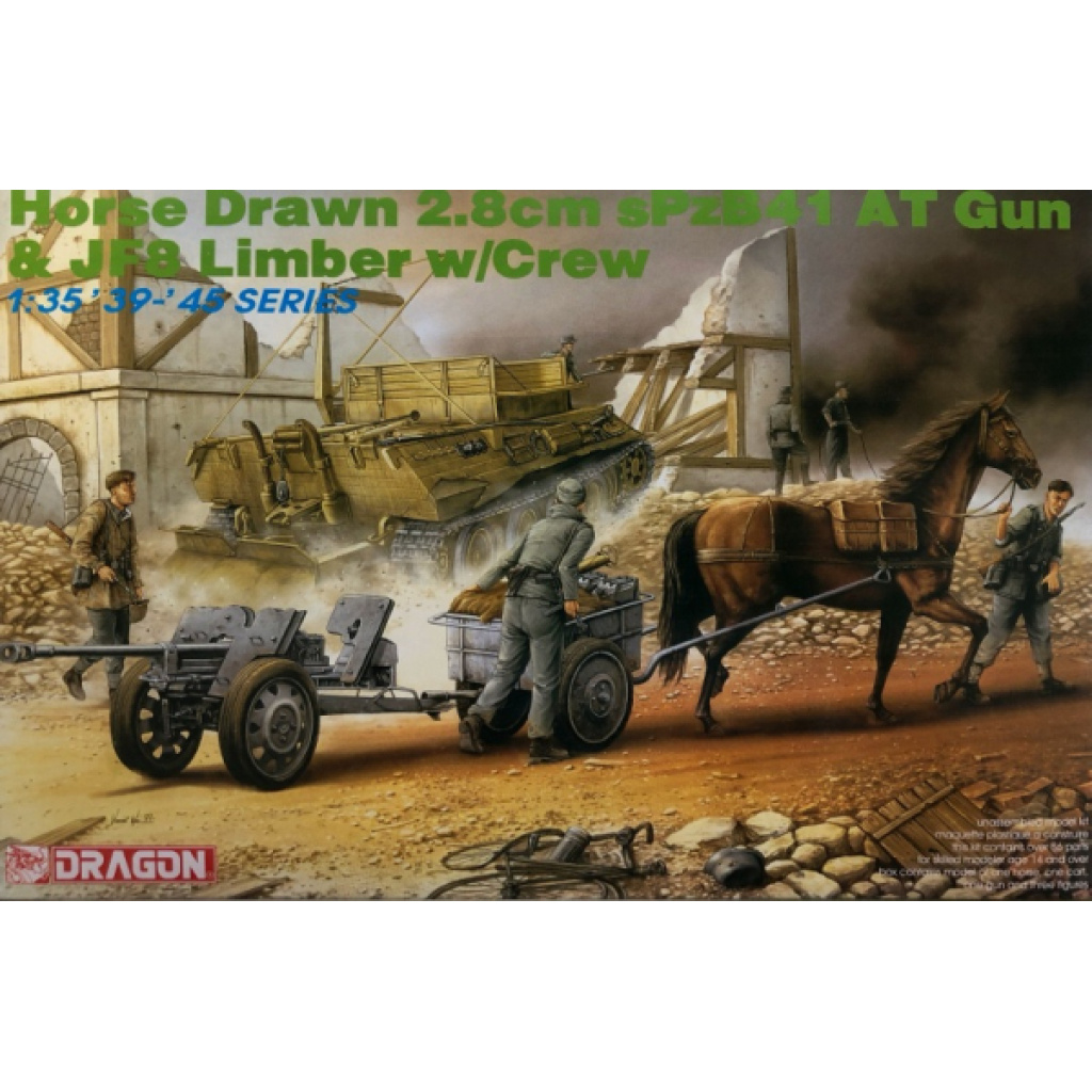 Dragon 1:35 Horse Drawn 2.8cm sPzB41 AT Gun & Limber w/Crew #DR6079 ...