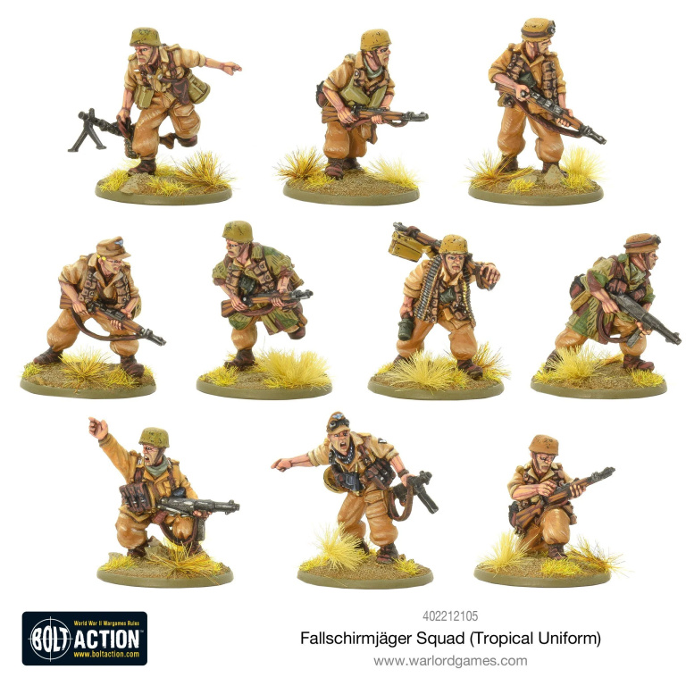 Bolt Action 1:56 Fallschirmjager Squad ( Tropical Uniform ) 402212105 ...