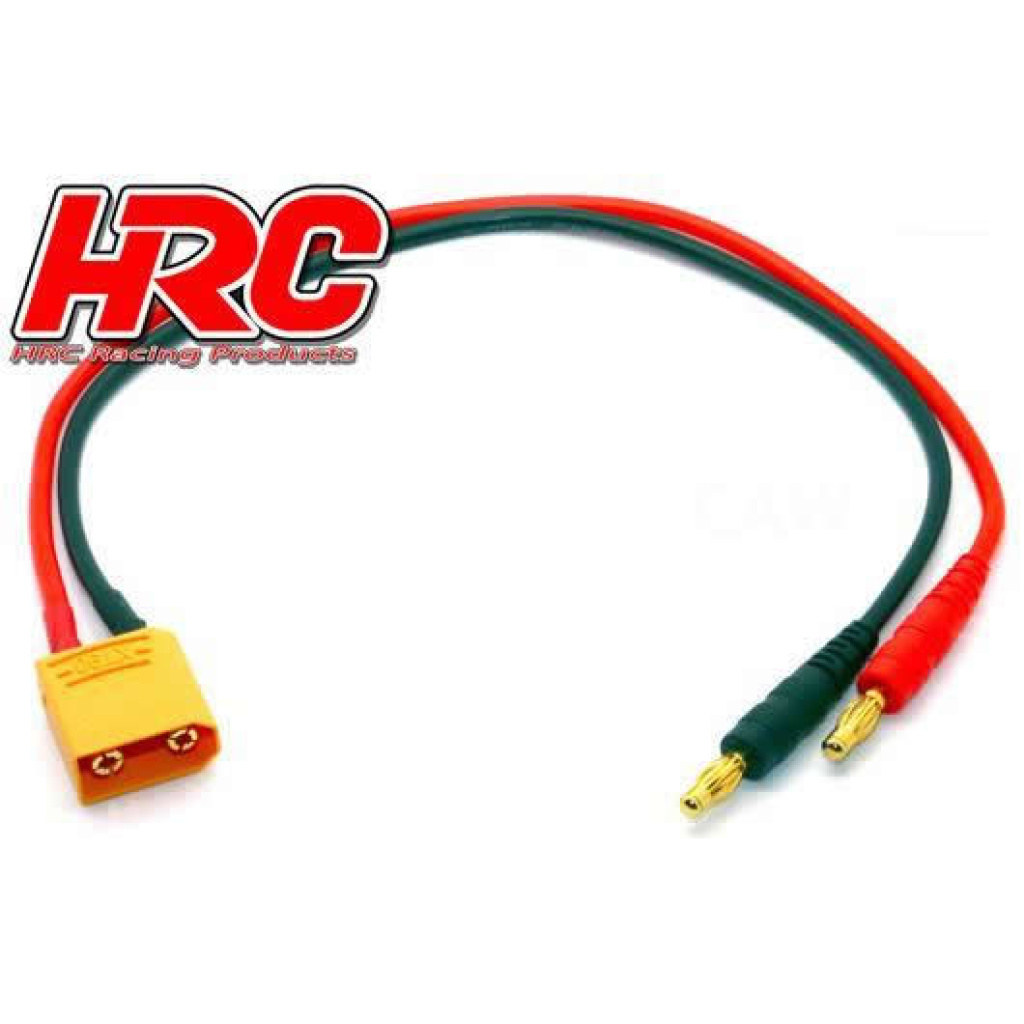 HRC Racing Charging Cable 4mm Bullet to XT90 Battery Plug-300mm-Gold ...