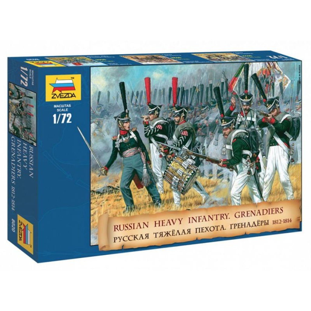 Zvezda 1:72 Russian Heavy Infantry Grenadiers 1812-1814 ZV8020 - De ...